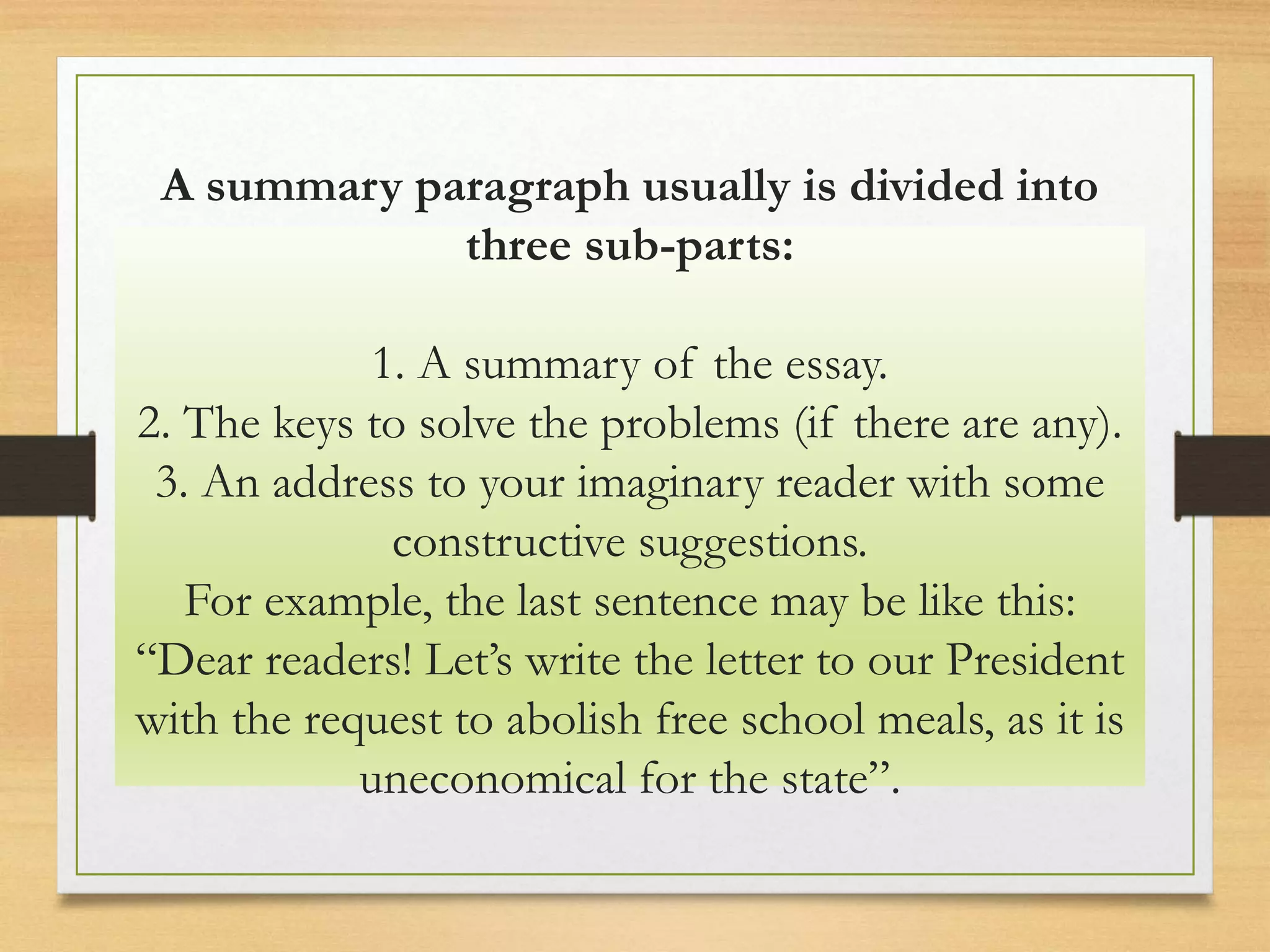 Parts of an essay | PPTX