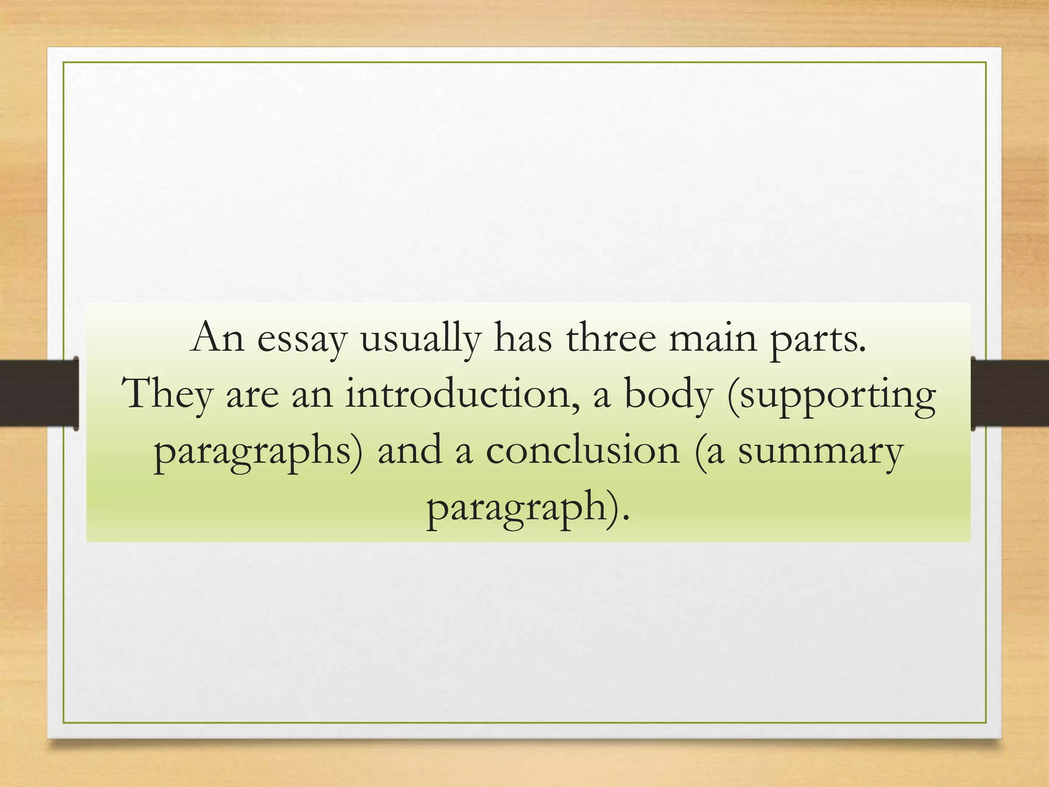 Parts of an essay | PPTX