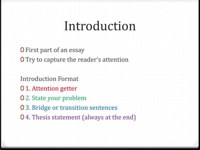 PARTS OF AN ESSAY.ppt | Educational Assessment | Education