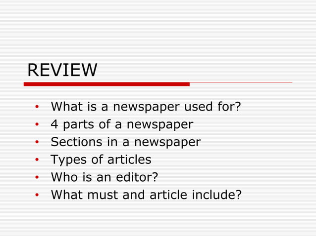 Parts of a_newspaper | PPTX