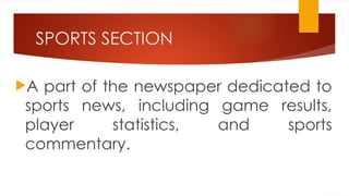 PARTS OF A NEWSPAPER and everything that is essential | PPTX