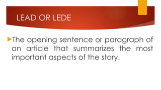 PARTS OF A NEWSPAPER and everything that is essential | PPTX