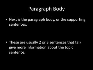 Parts of a paragraph | PPTX