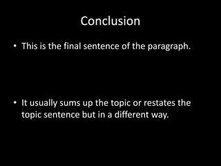 Parts of a paragraph | PPTX