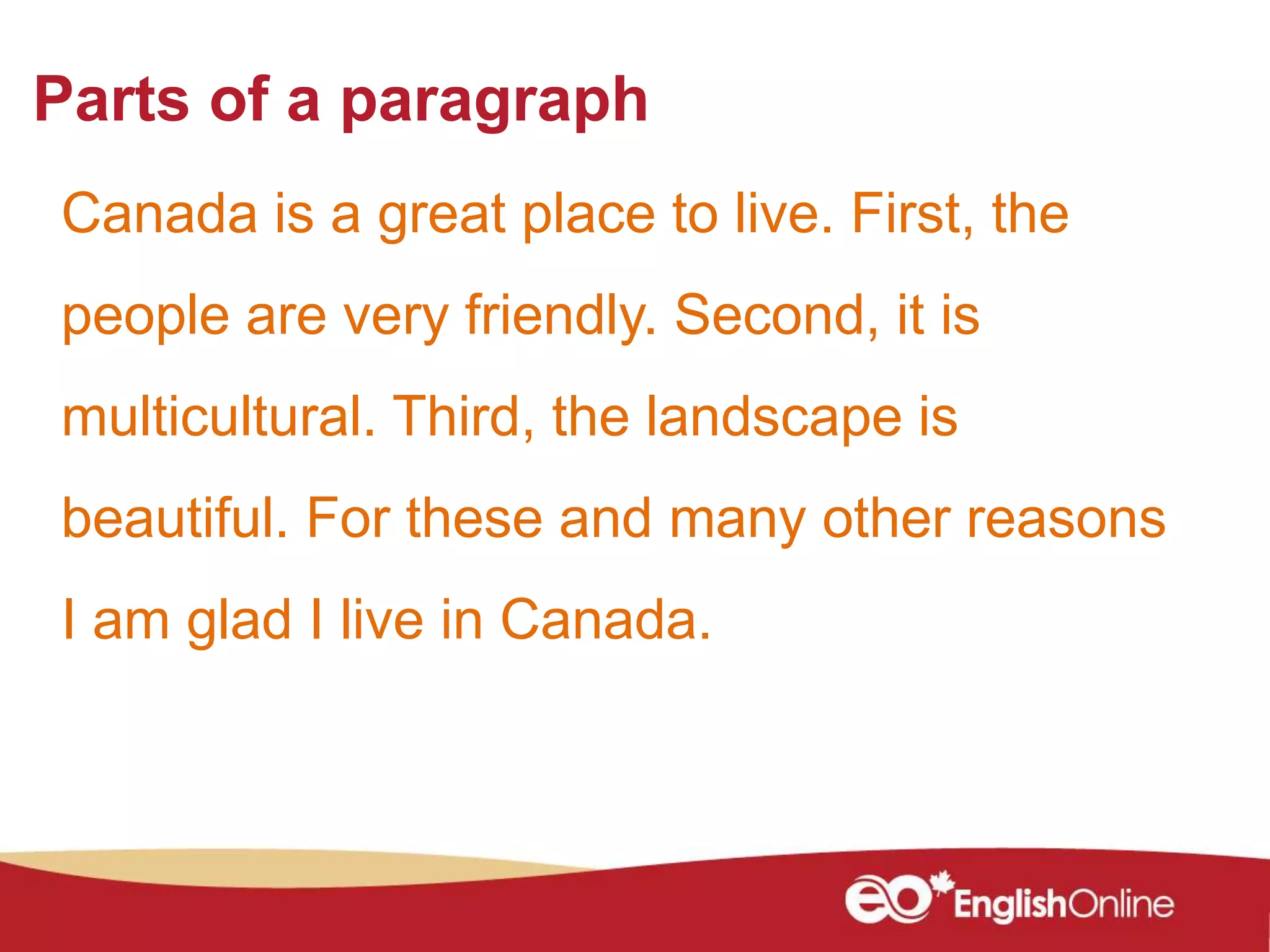 Parts of a paragraph | PPTX