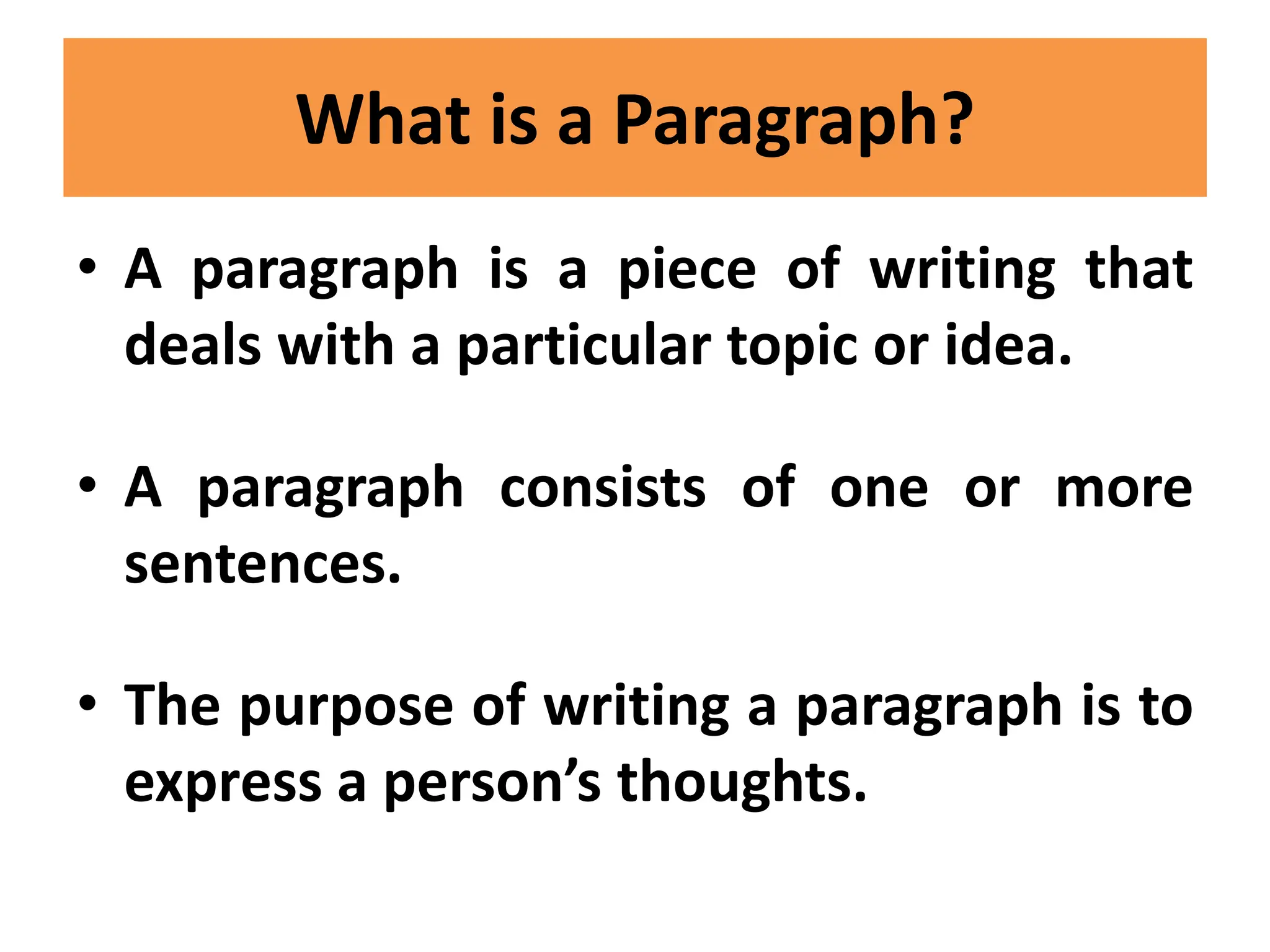 parts of a paragraph for Grade Four English | PPTX