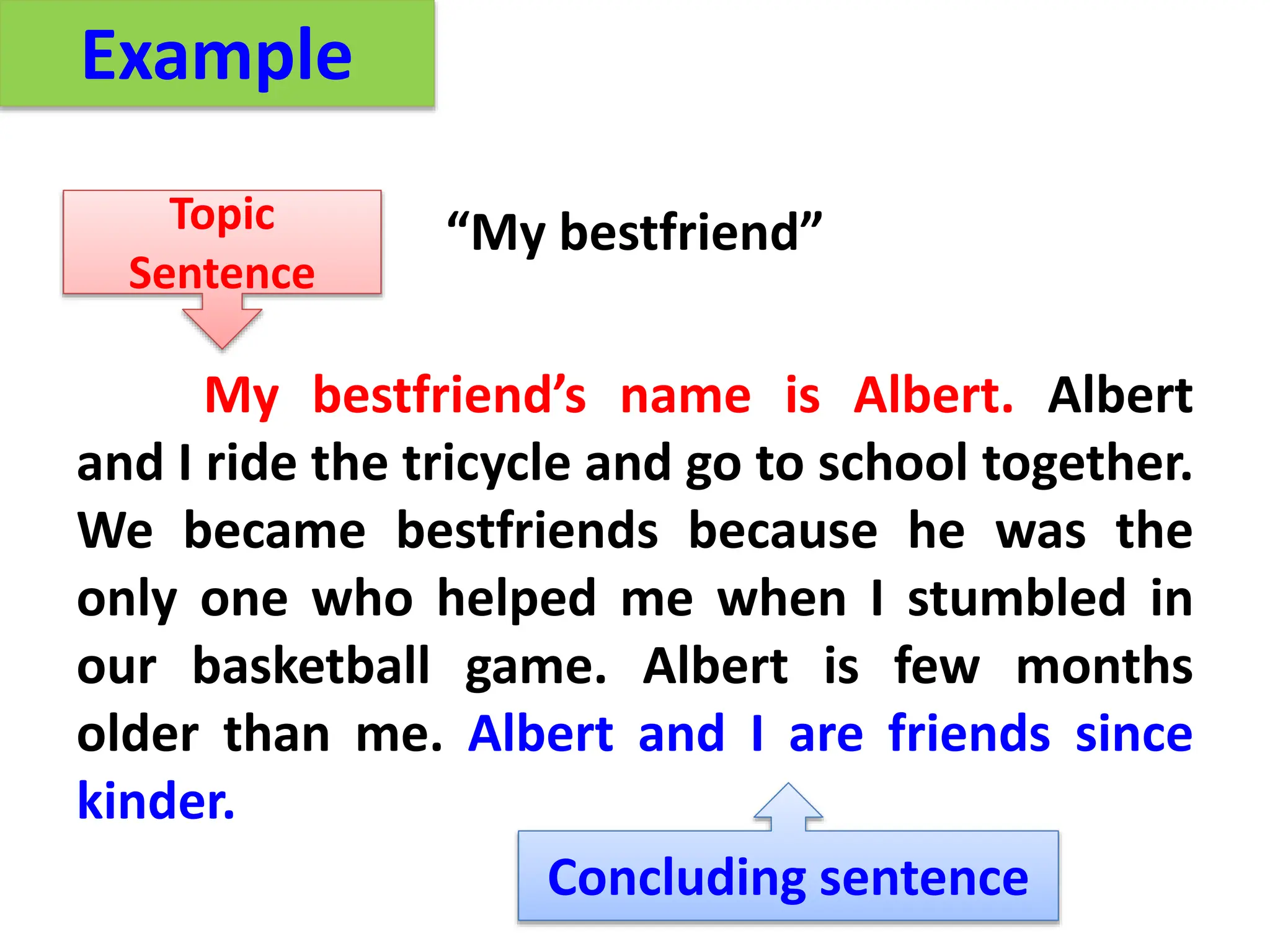 parts of a paragraph for Grade Four English | PPTX