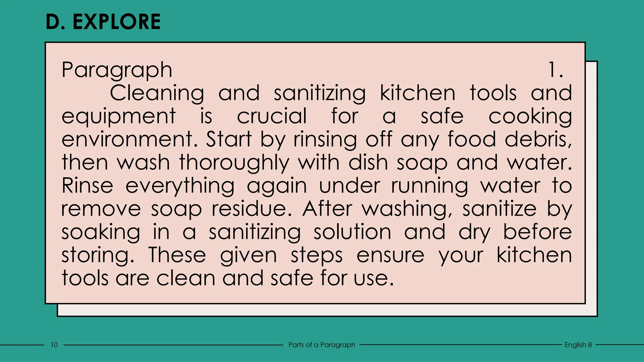 Parts of a Paragraph - English 8 Quarter 2 | PPTX