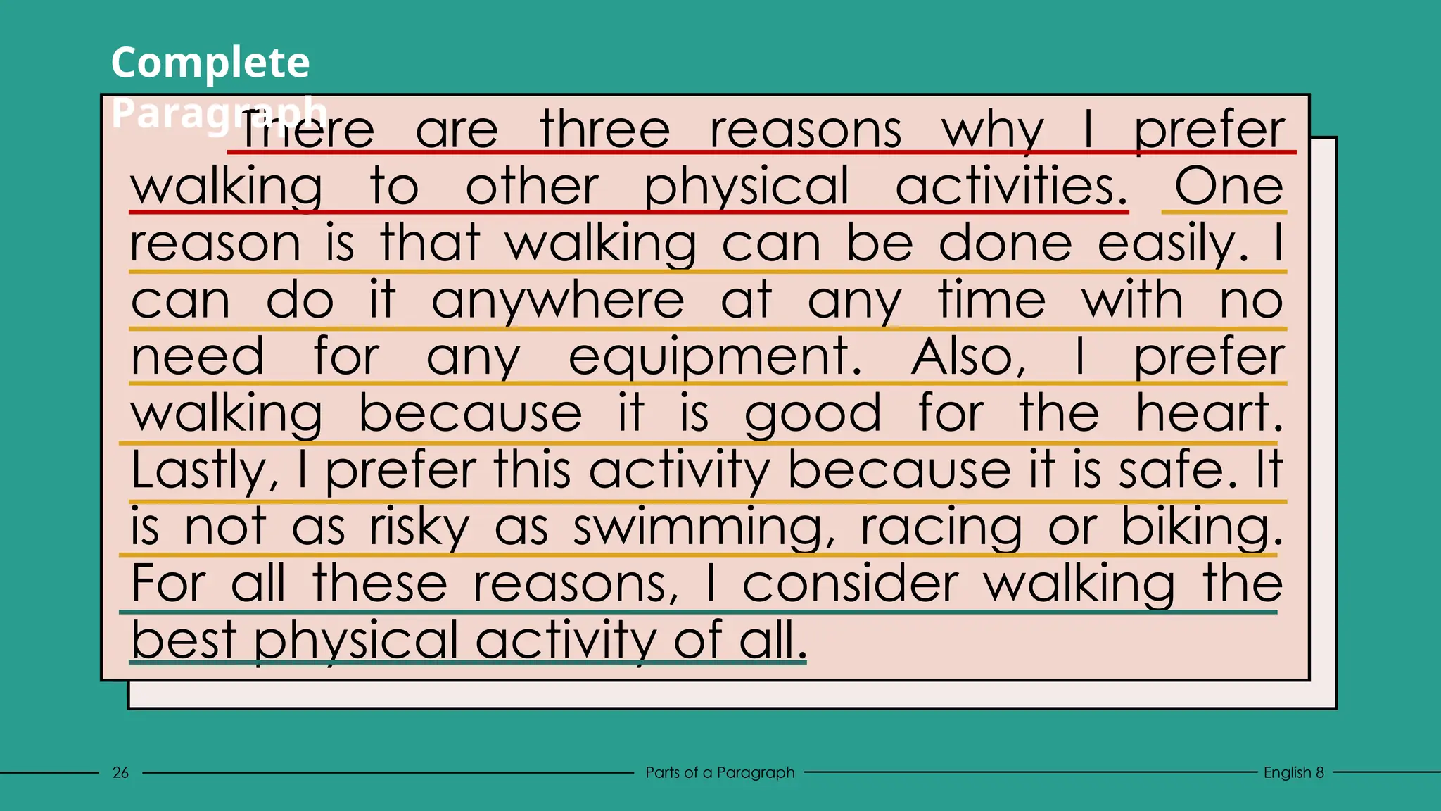 Parts of a Paragraph - English 8 Quarter 2 | PPTX