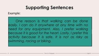 Parts of a Paragraph - English 8 Quarter 2 | PPTX