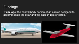Fuselage (body), Wings (lift with ailerons, flaps, slats, spoilers ...