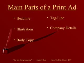 Parts of a Print Advertisement | PPT
