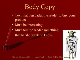 Parts of a Print Advertisement | PPT