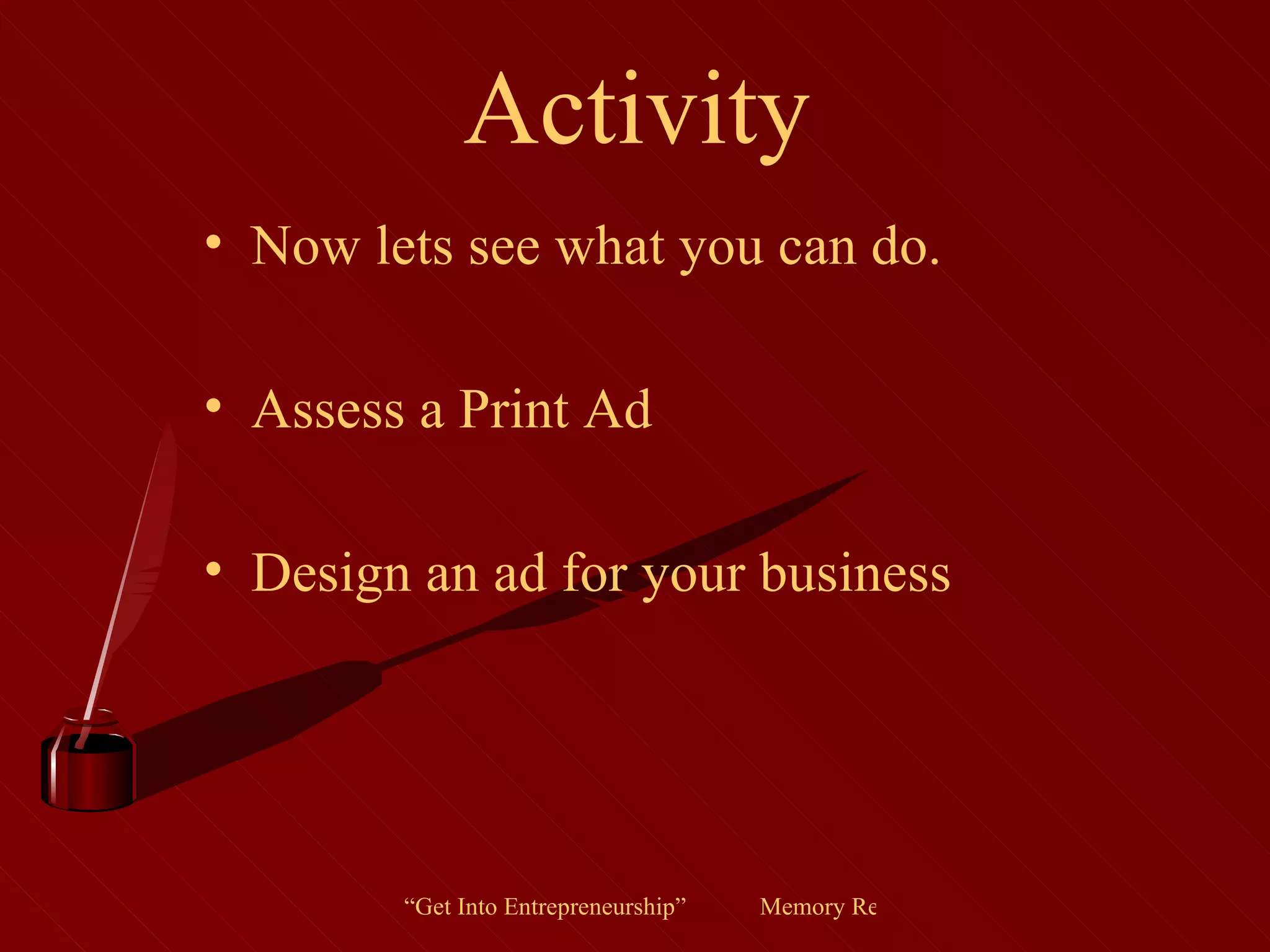 Parts of a Print Ad | PPT
