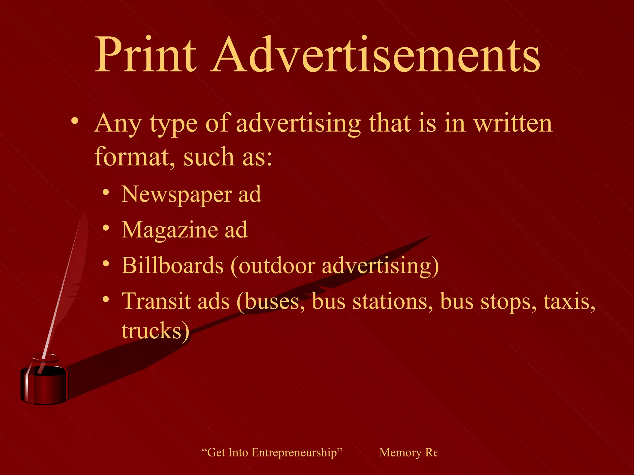 Parts of a Print Ad | PPT