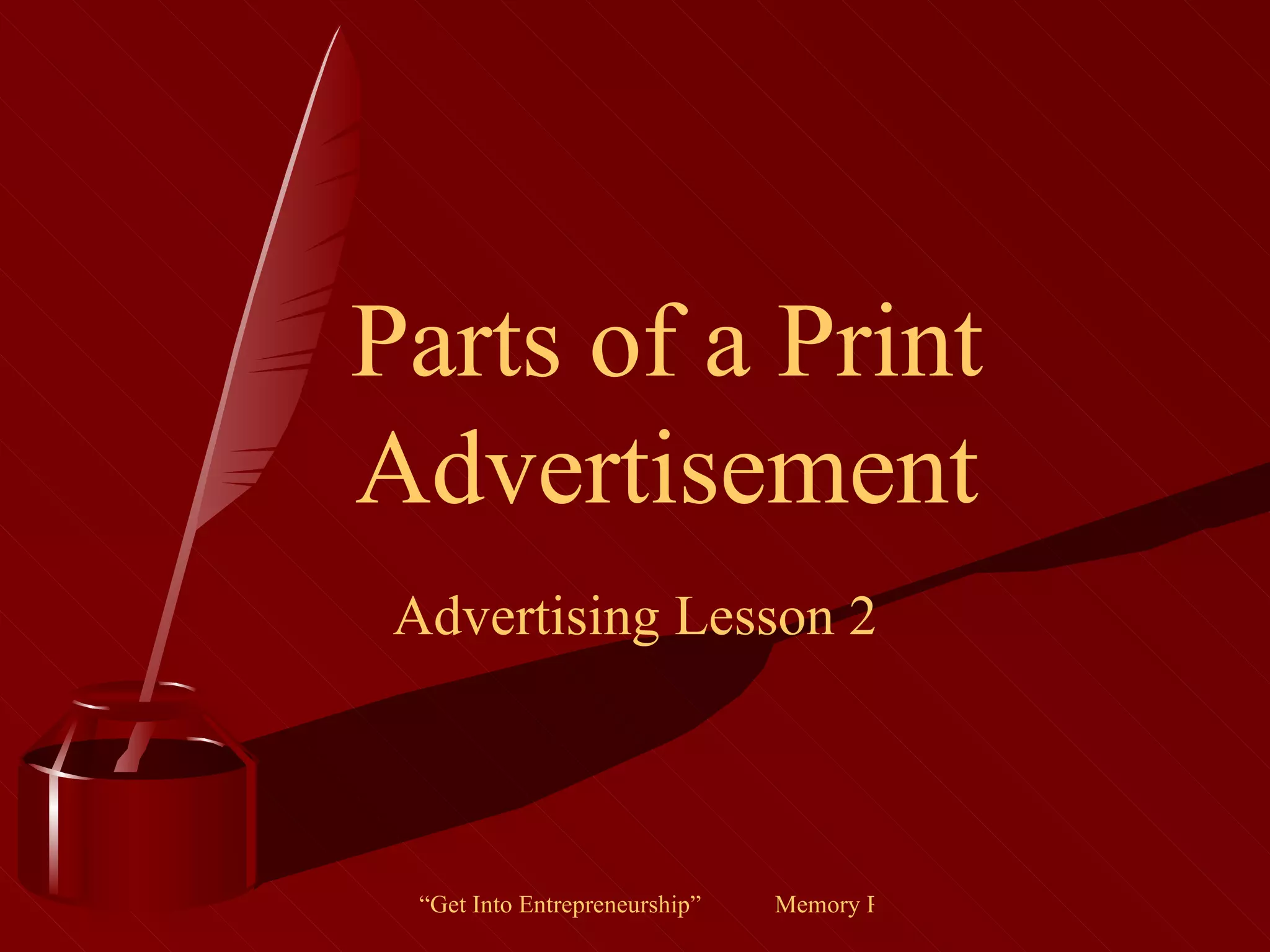 Parts of a Print Ad | PPT
