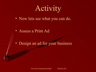 Parts of a Print Ad | PPT