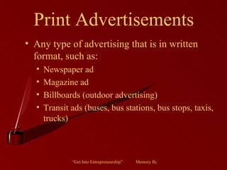 Parts of a Print Ad | PPT