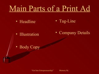 Parts of a Print Ad | PPT