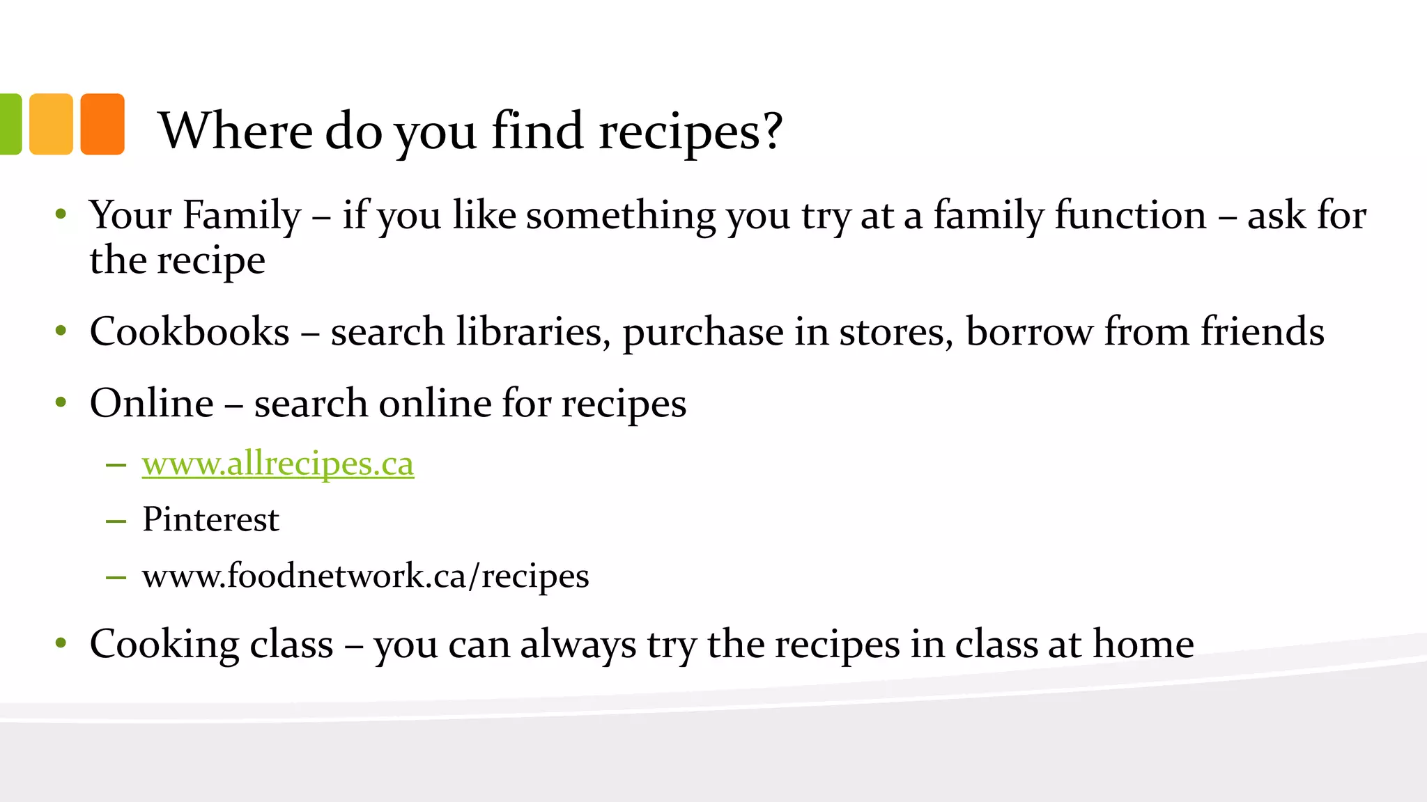 Parts of a recipe | PPTX