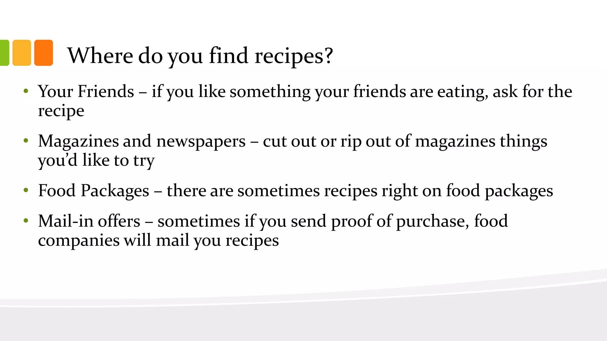 Parts of a recipe | PPTX