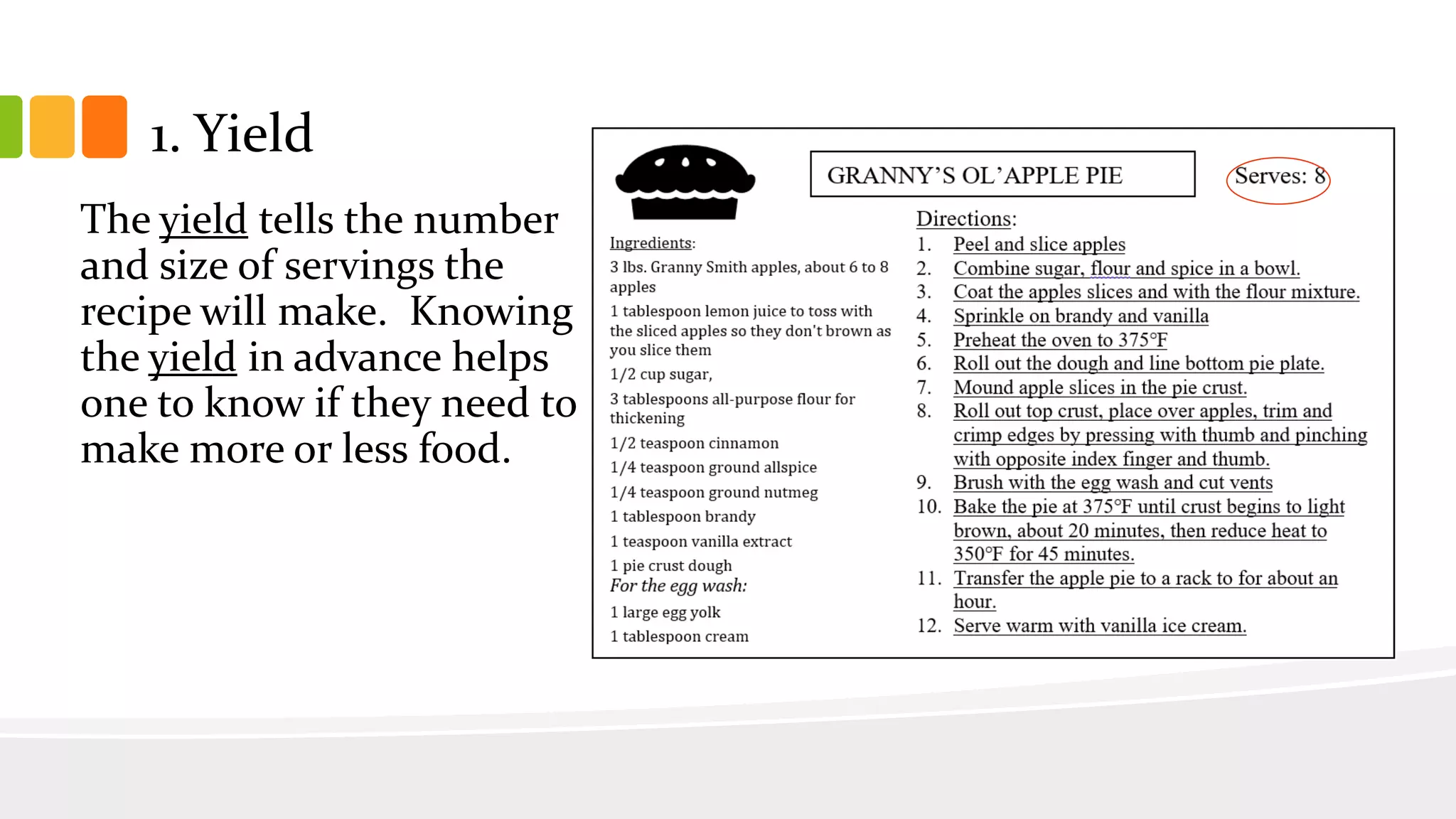 Parts of a recipe | PPT