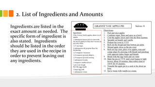 Parts of a recipe | PPTX