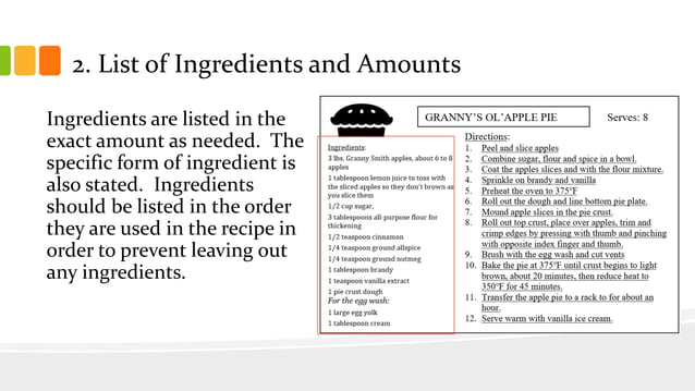 Parts of a recipe | PPTX | Cooking | Food & Drink