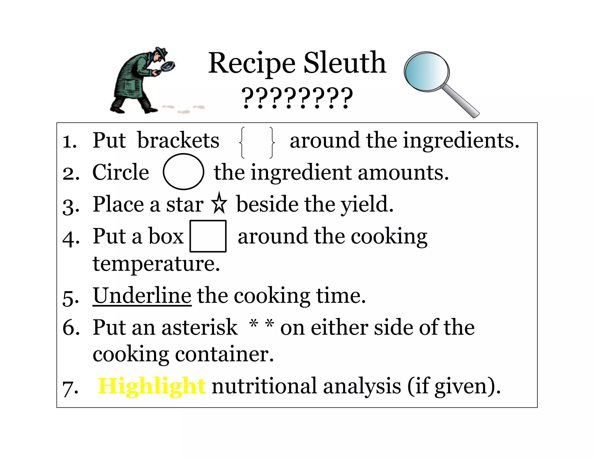 Parts of a recipe following recipes and directions (3) | PPT