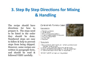 Parts of a recipe following recipes and directions (3) | PPT | Free ...