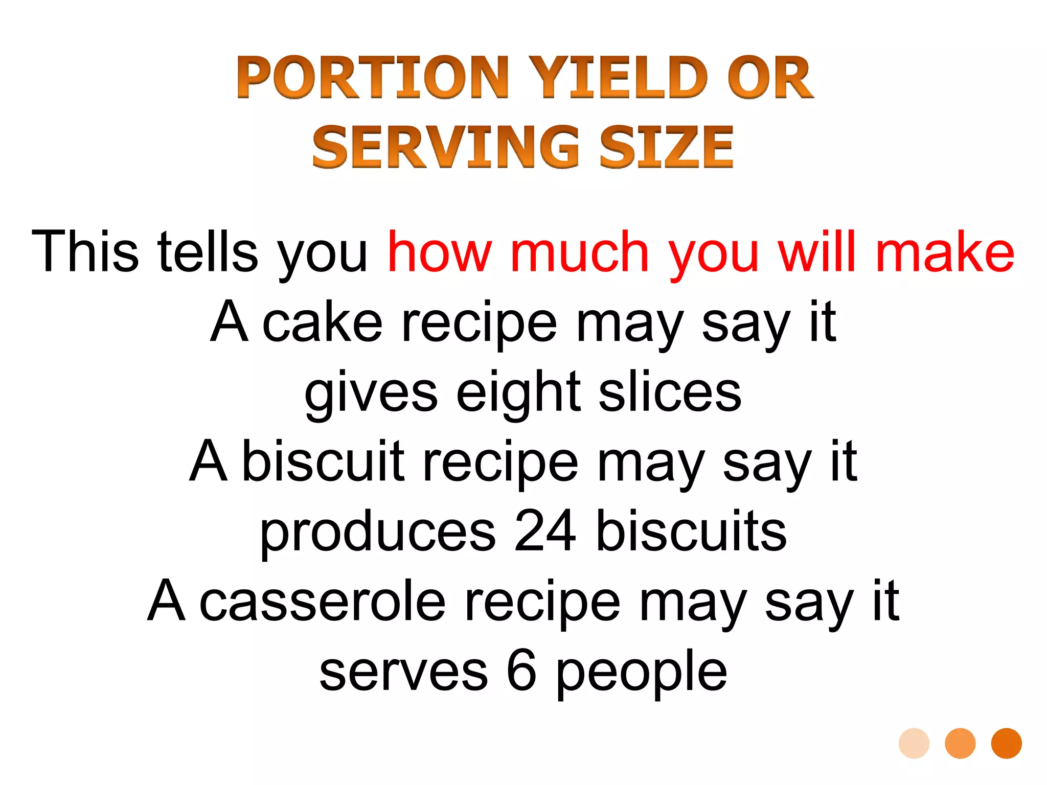 Parts of a recipe presentation | PPTX