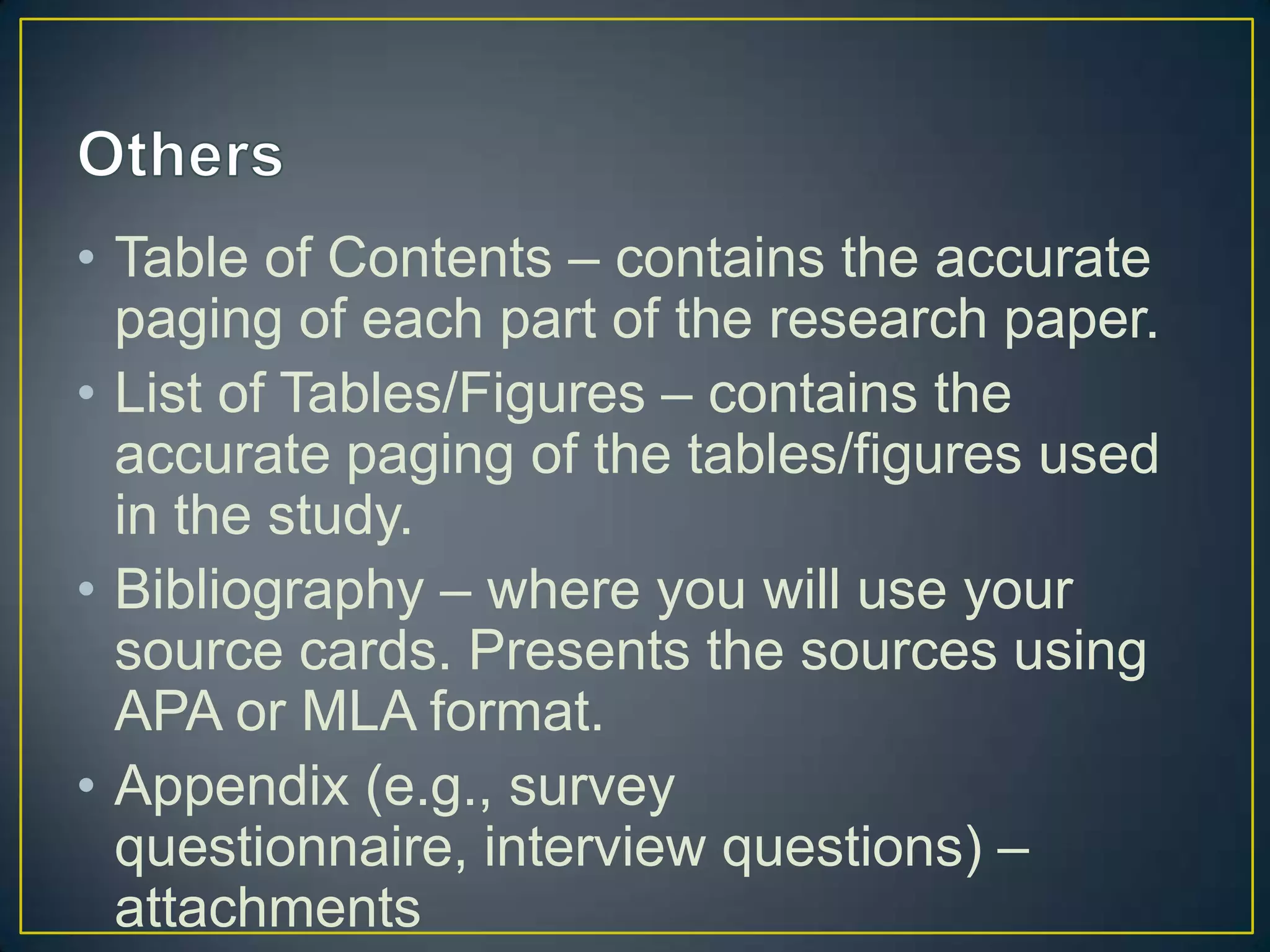 Parts of a research paper | PPTX