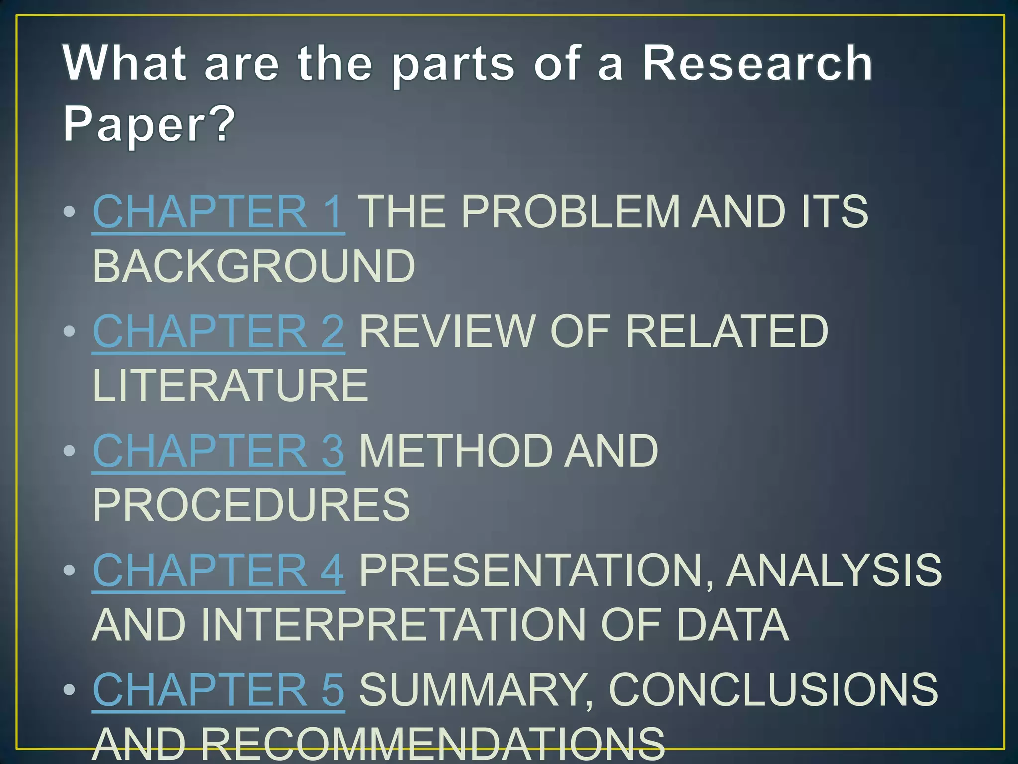 Parts of a research paper | PPTX