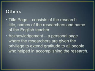 Parts of a research paper | PPTX