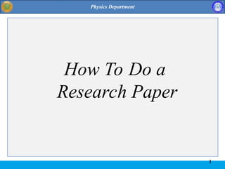 A step by step presentation of the parts of a research paper paper.ppt