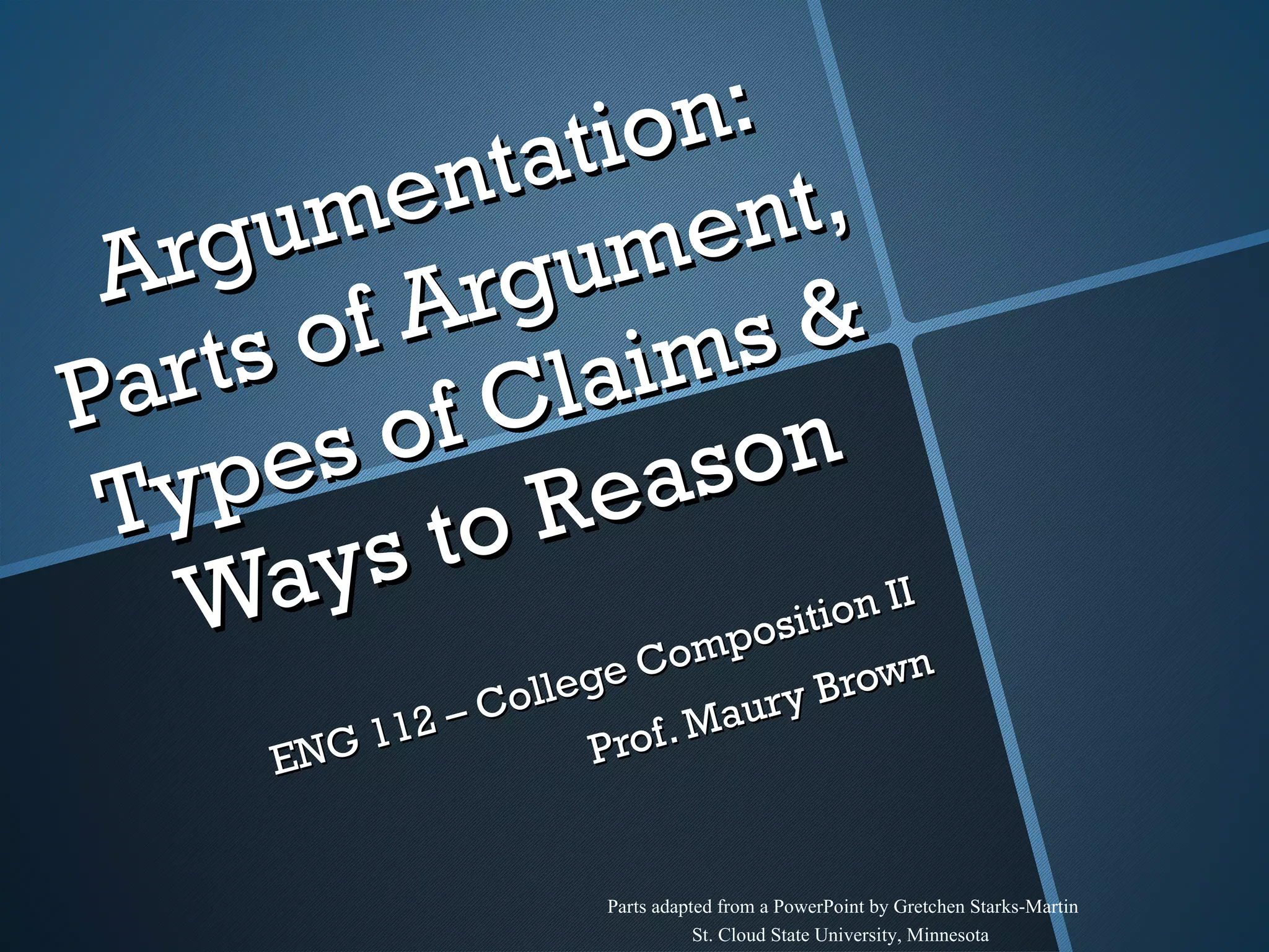 Parts of argument & types of claim | PPT