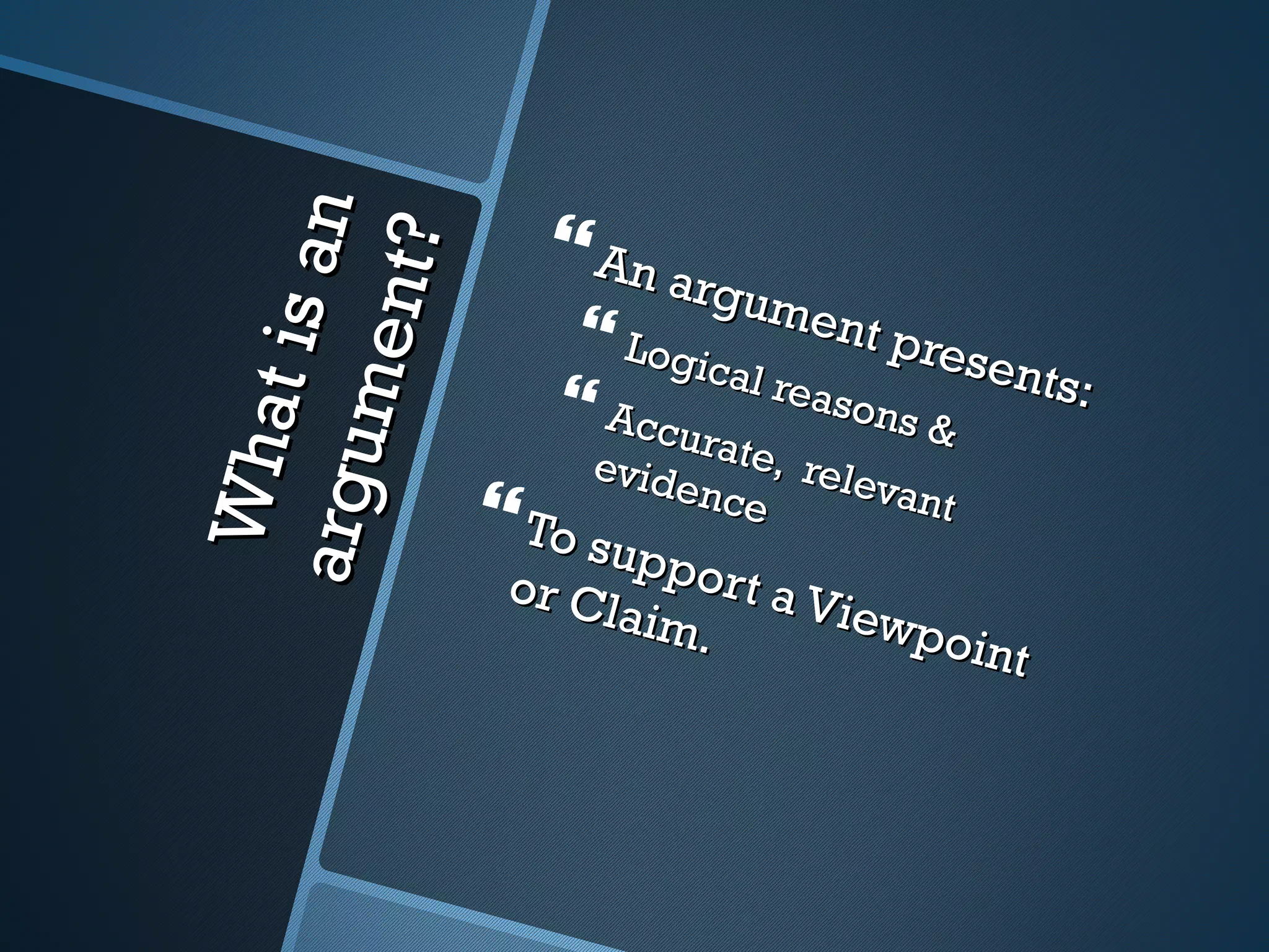 Parts of argument & types of claim | PPT