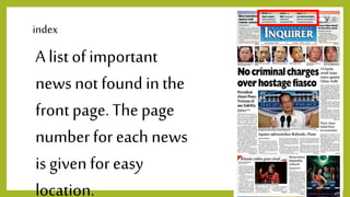 Newspaper Front Page Index