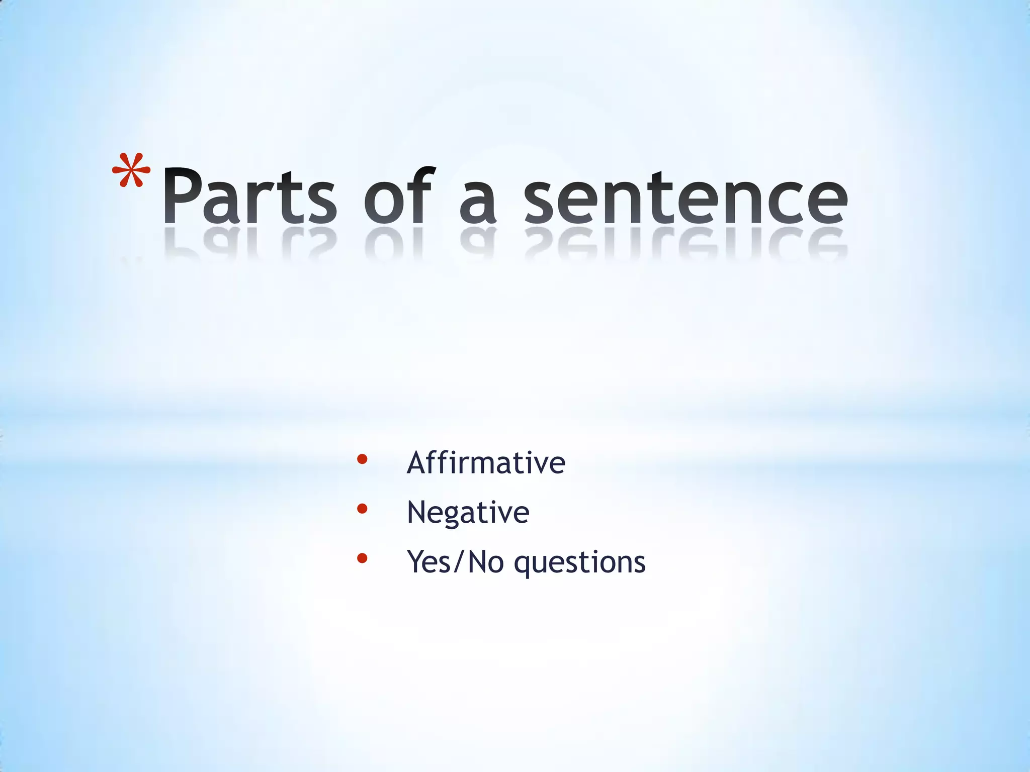 Parts of a sentence | PPTX