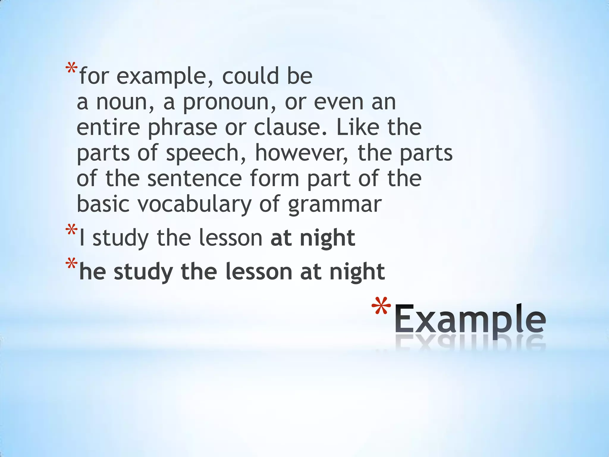 Parts of a sentence | PPTX