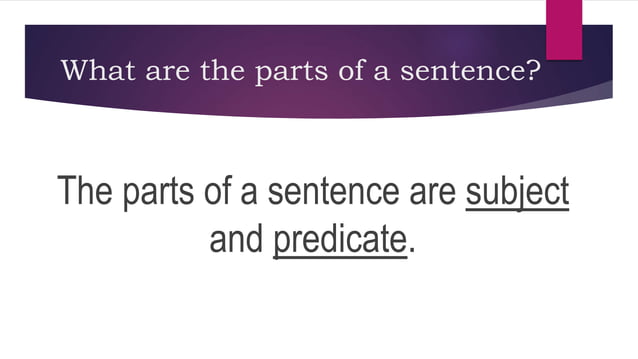 Parts of a sentence | PPT