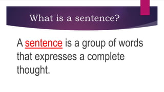 Parts of a sentence | PPTX