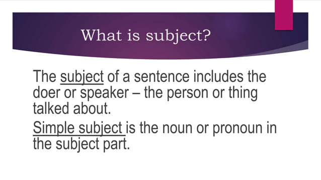 Parts of a sentence | PPTX