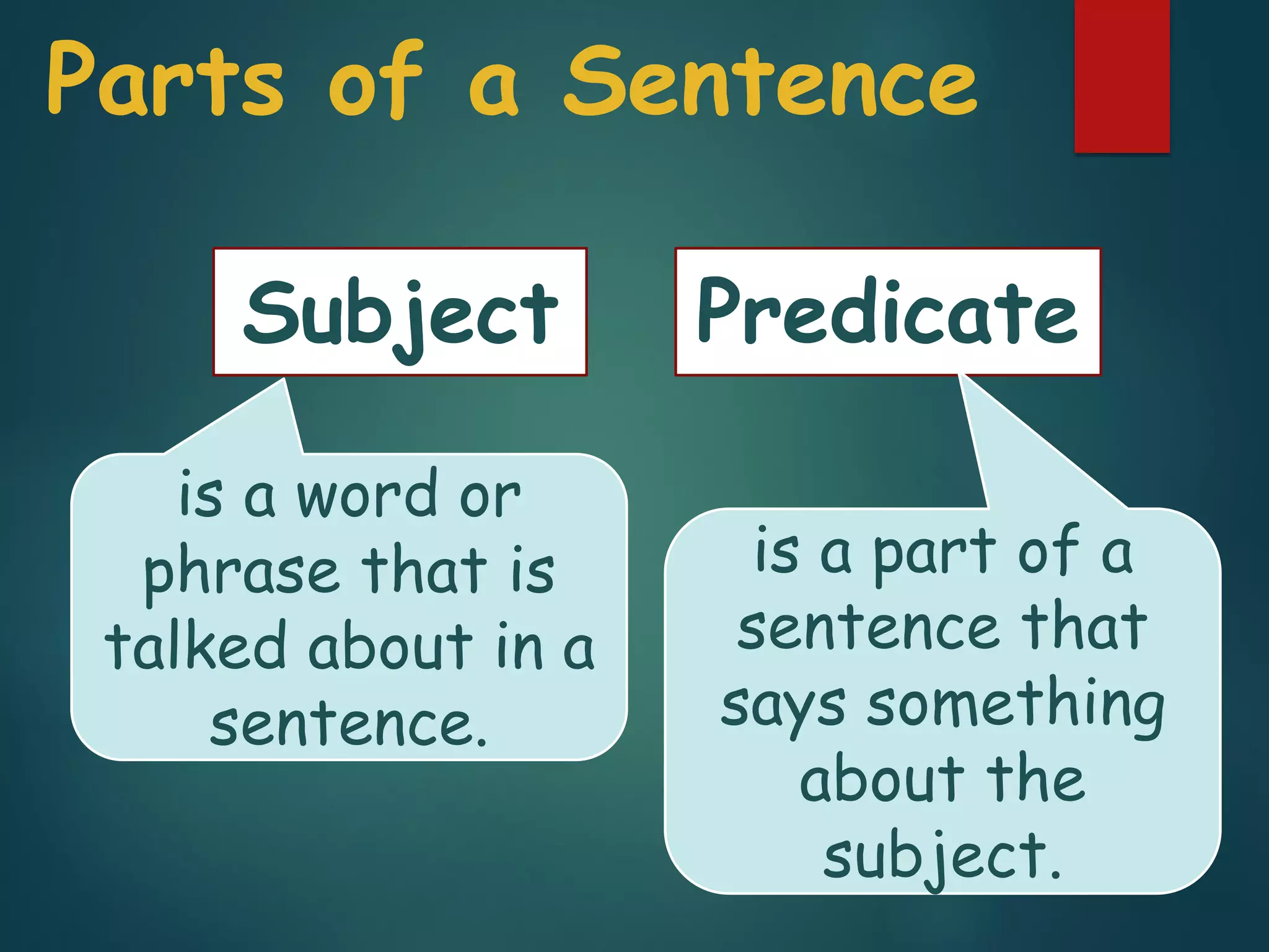 Parts of a sentence | PPT