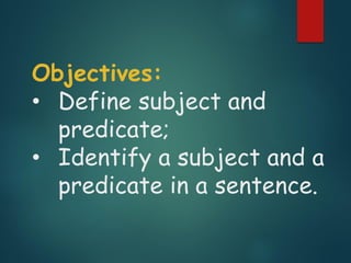 Parts of a sentence | PPT