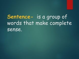 Parts of a sentence | PPT