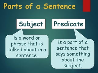 Parts of a sentence | PPT