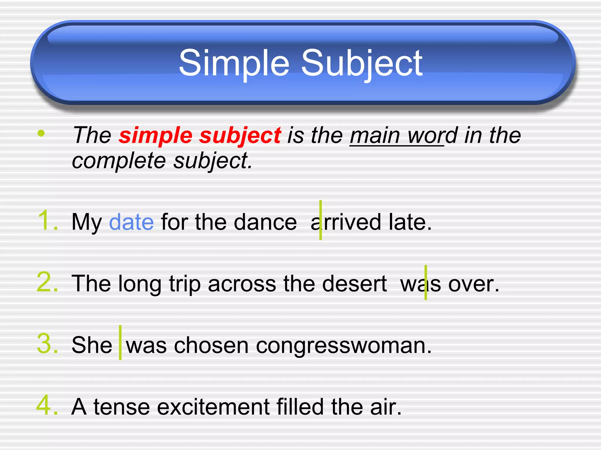 Parts of a sentence 6th grade | PPT