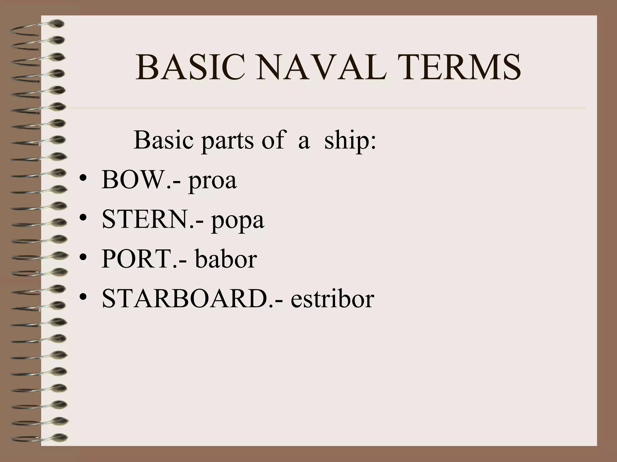 Parts of a ship | PPT