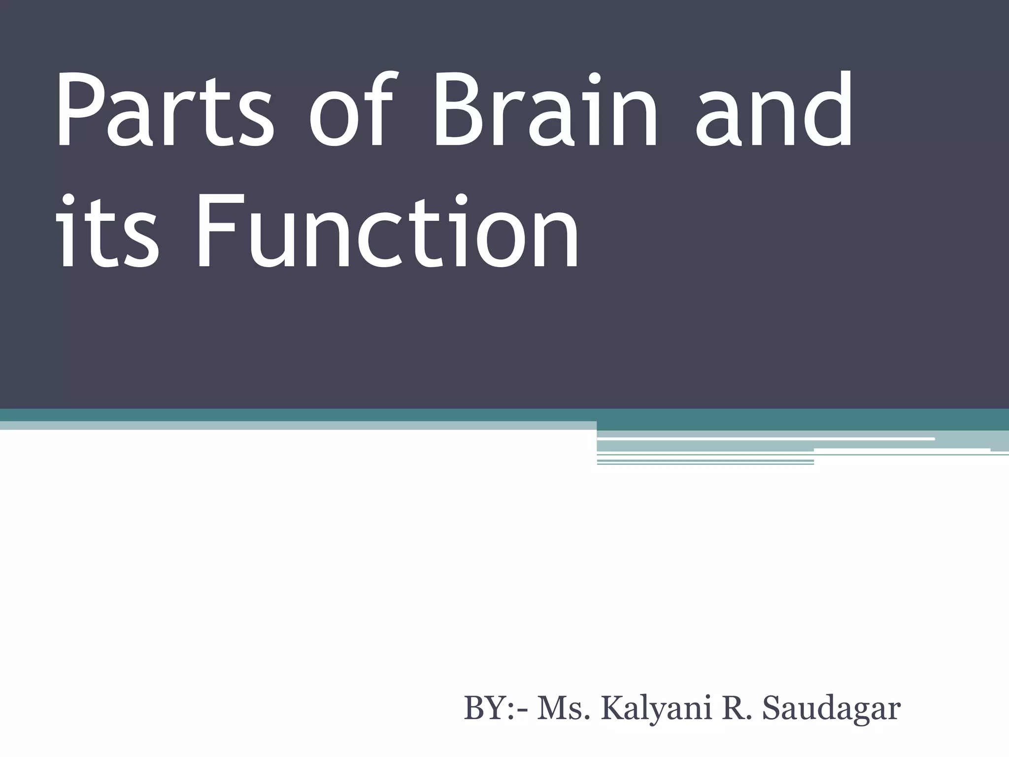 Parts of brain and its function | PPTX